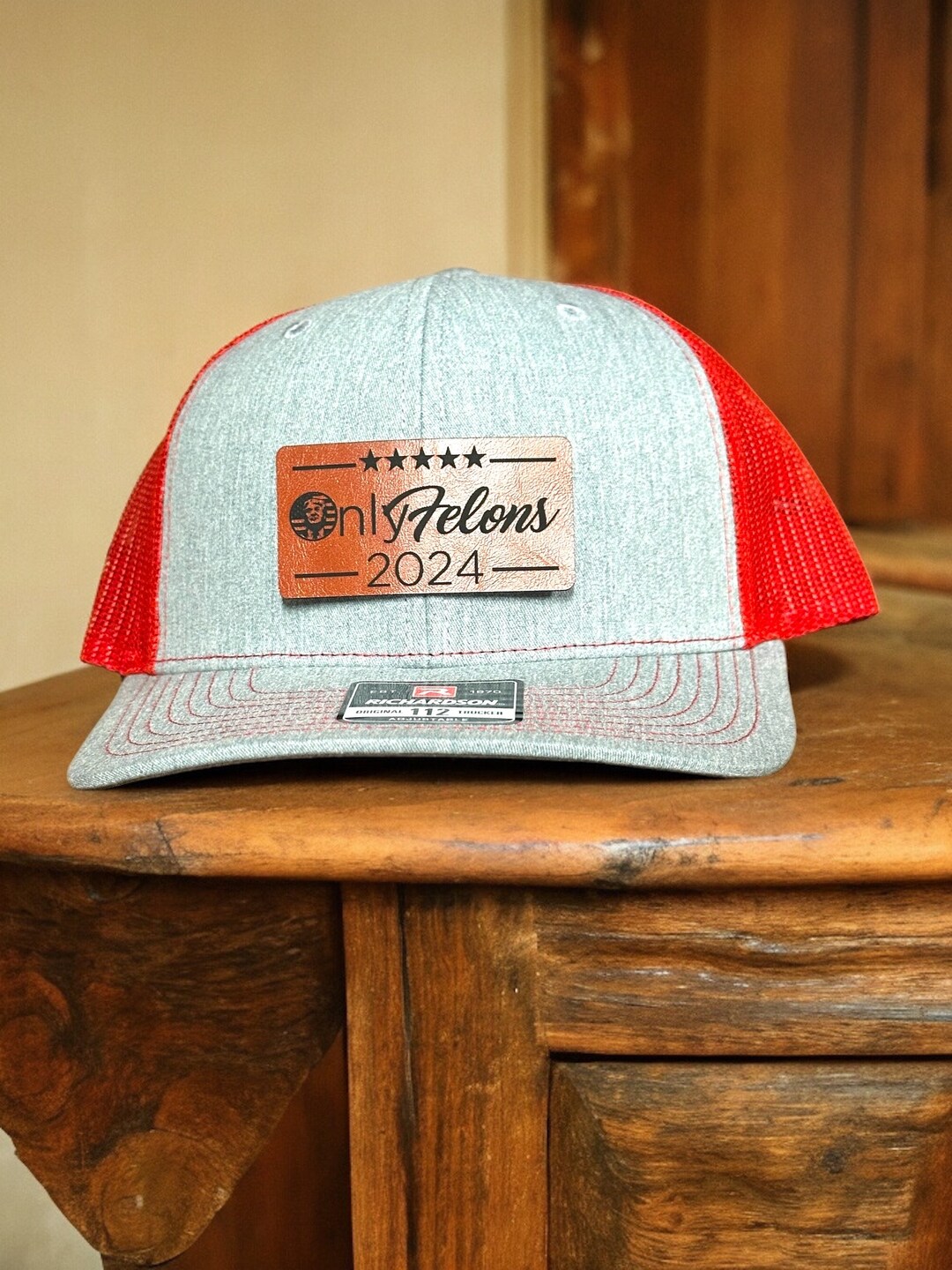 Richardson 112 Hat With Only Felons 2024 Engraved Leather Patch - Etsy