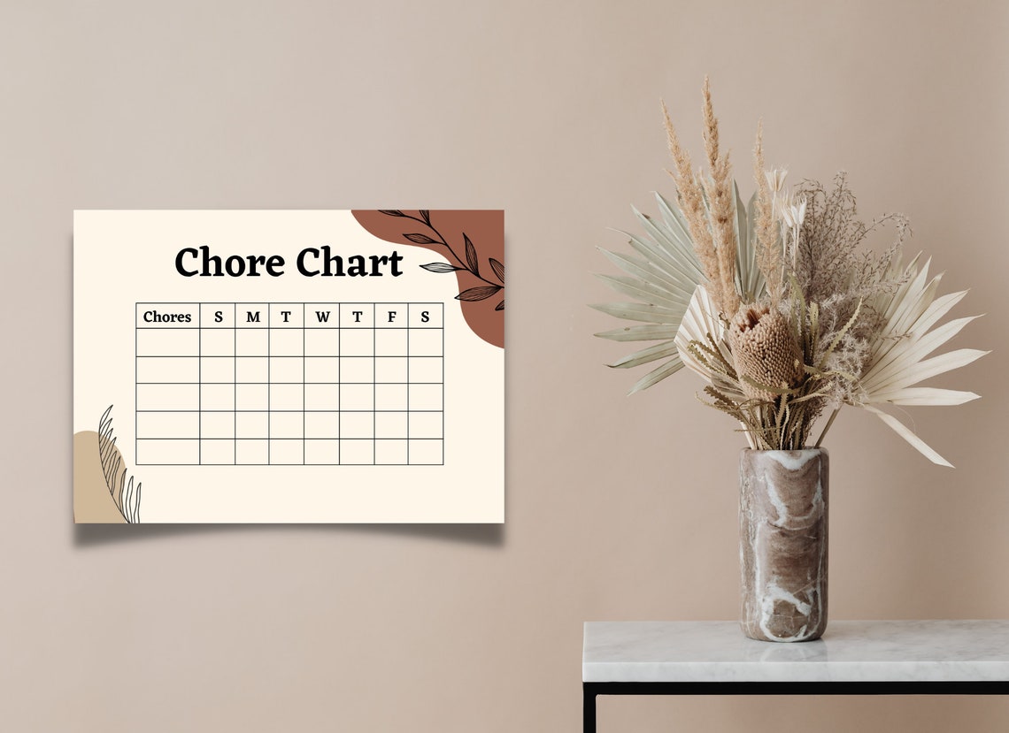 Boho Chore Chart Printable Chore Chart Digital Chart - Etsy