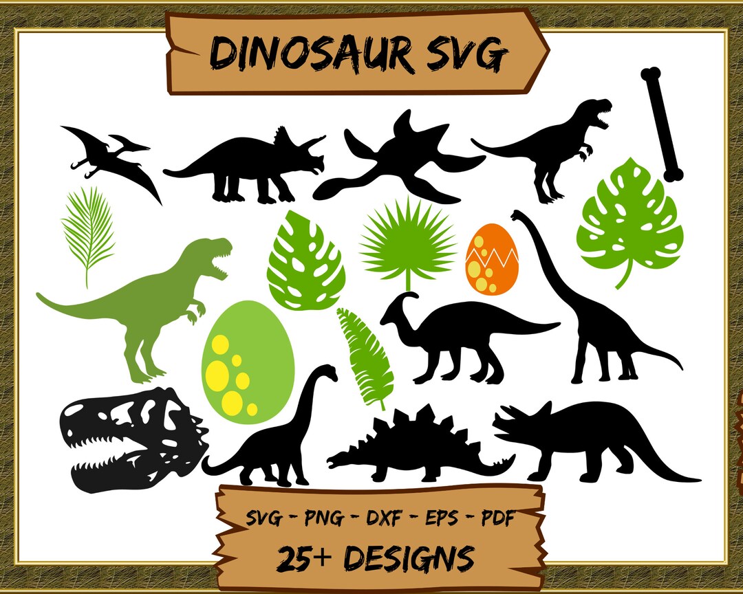 Dinosaur SVG Bundle Dinosaur Clipart PNG Dinosaur Silhouette - Etsy