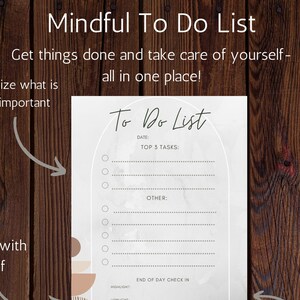 Mindful Daily To-do List, Digital Journal, Instant Download, Printable ...