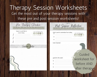 Therapy Worksheets Pre Therapy Session and Post Therapy - Etsy
