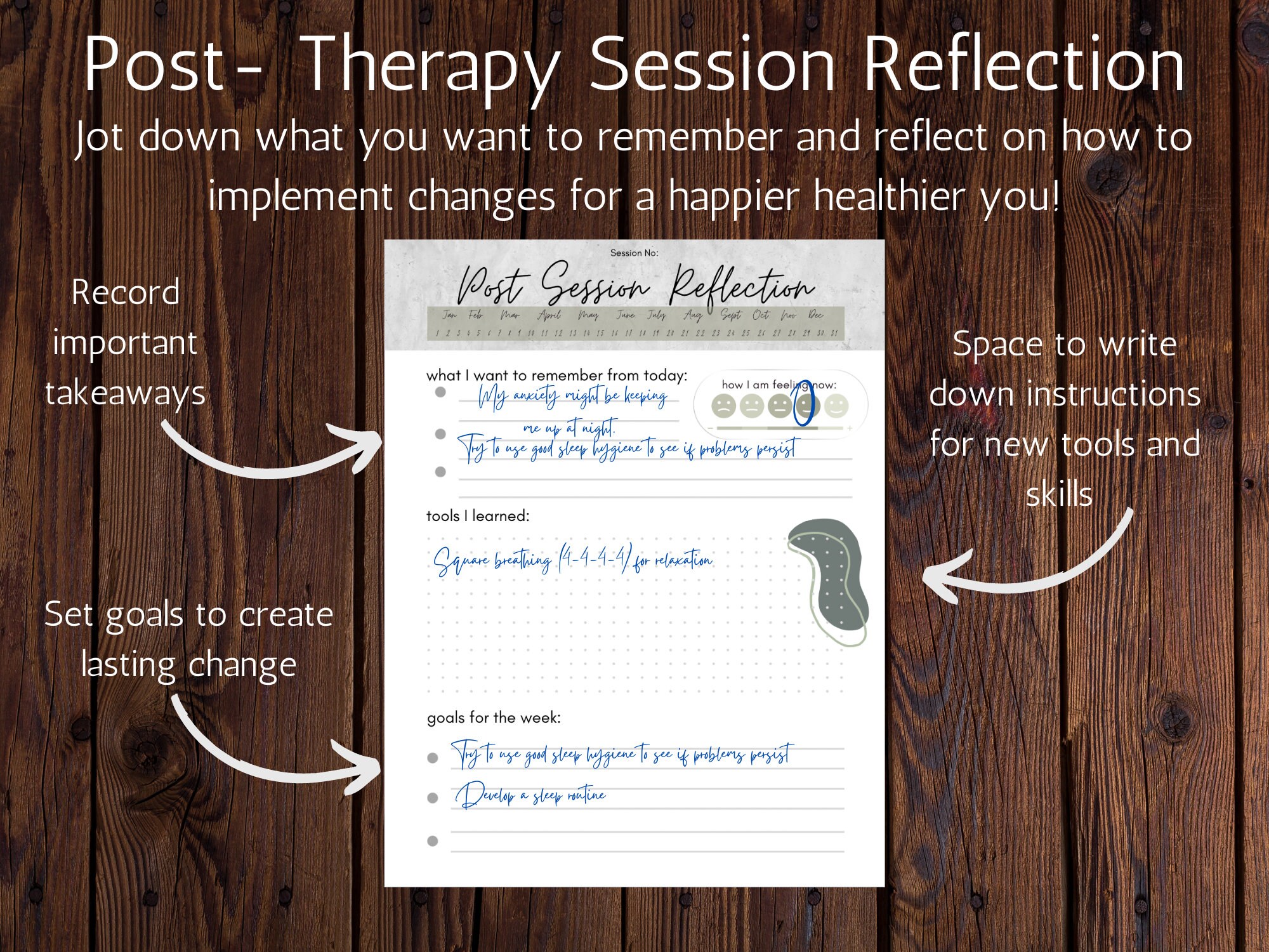 Therapy Worksheets, Pre Therapy Session and Post Therapy Session ...