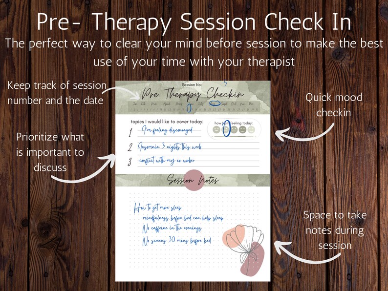 Therapy Worksheets, Pre Therapy Session and Post Therapy Session ...