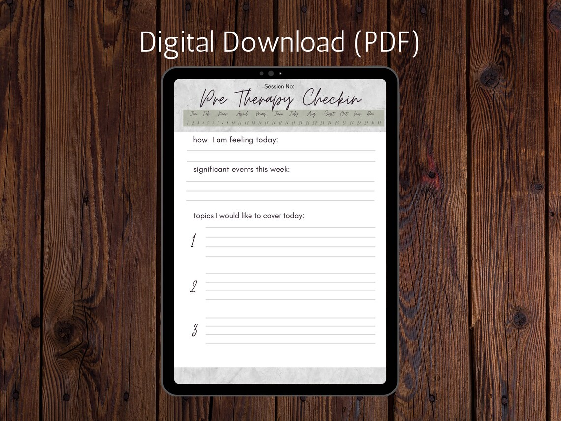 Pre Therapy Guided Journal Page, Therapy Session Notes, Mental Health ...