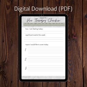 Pre Therapy Guided Journal Page, Therapy Session Notes, Mental Health ...