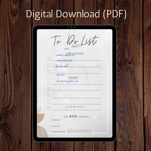 Mindful Daily To-do List, Digital Journal, Instant Download, Printable ...