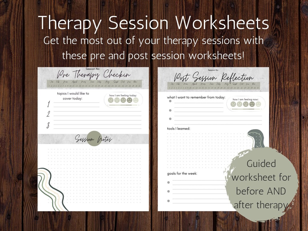 Therapy Worksheets, Pre Therapy Session and Post Therapy Session ...