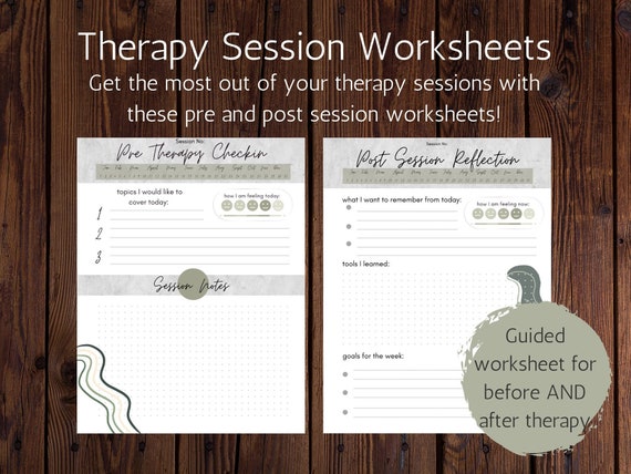 Therapy Worksheets Pre Therapy Session and Post Therapy - Etsy