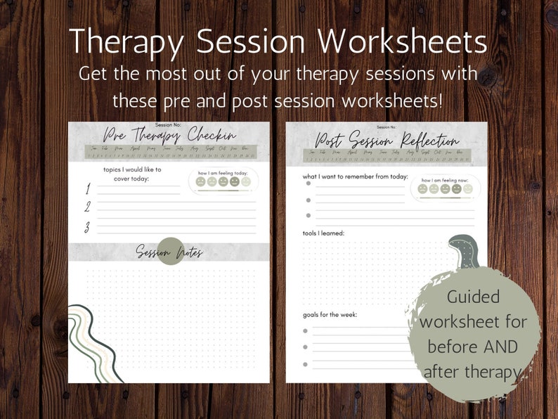 Therapy Worksheets, Pre Therapy Session and Post Therapy Session ...