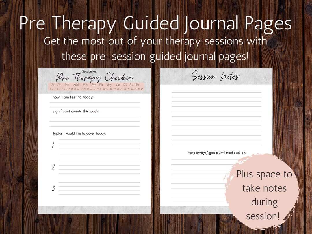 Pre- Therapy Guided Journal Page, Therapy Session Notes, Mental Health ...