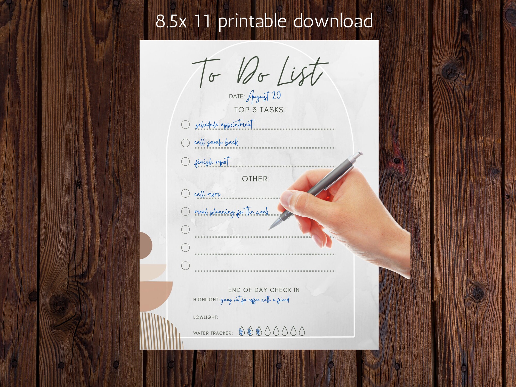 Mindful Daily To-do List, Digital Journal, Instant Download, Printable ...