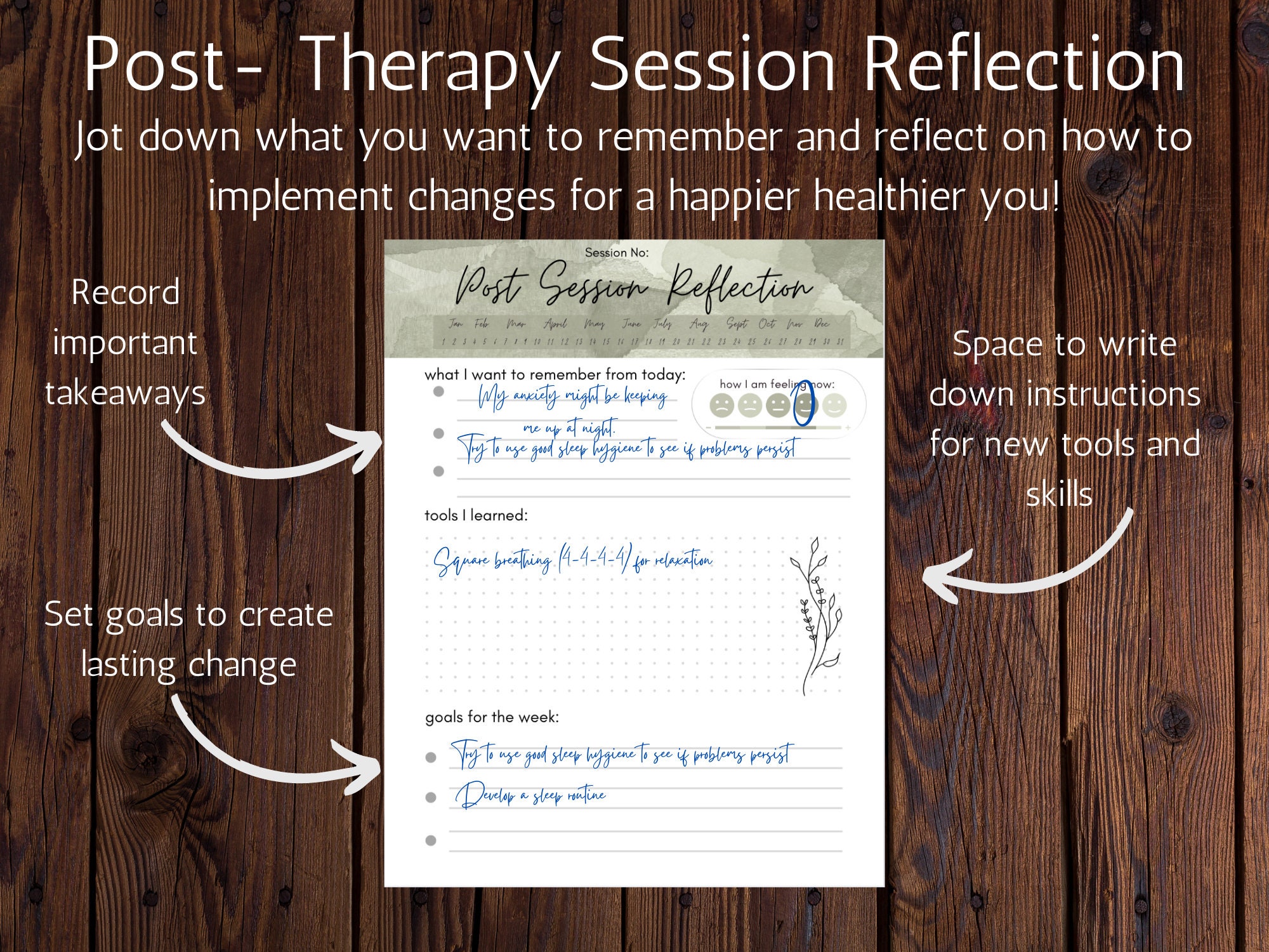 Therapy Worksheets, Pre Therapy Session and Post Therapy Session ...