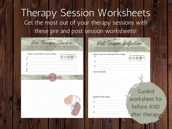 Therapy Worksheets Pre Therapy Session and Post Therapy - Etsy