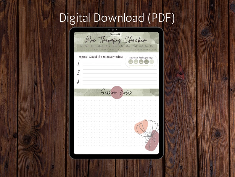 Therapy Worksheets, Pre Therapy Session and Post Therapy Session ...