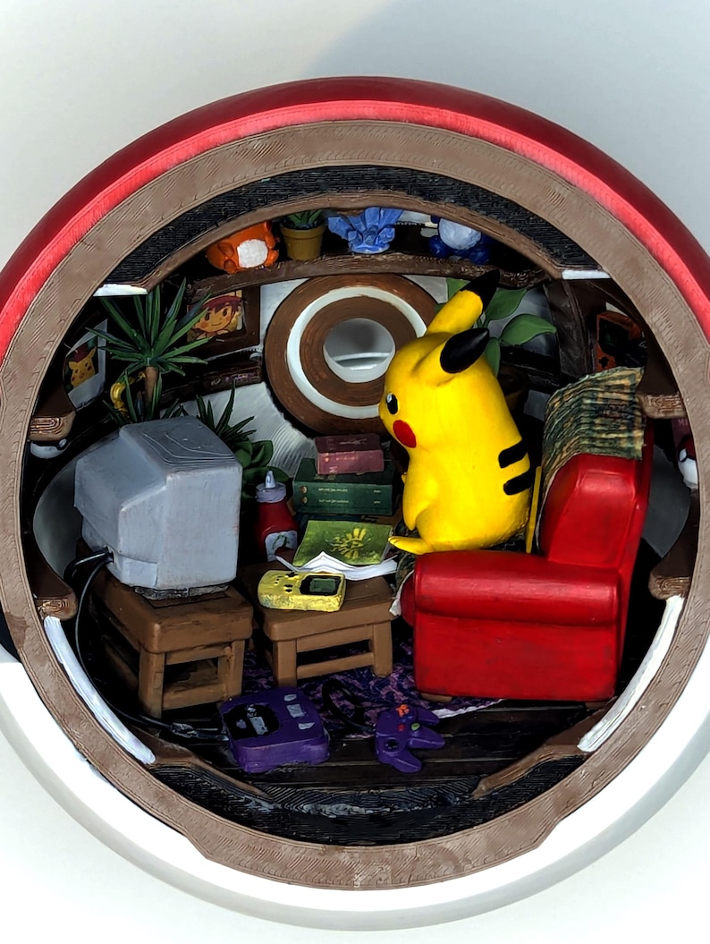 3D Pokemon Pokeball Diorama Figurine 3D Model Collectible Pokemon ...