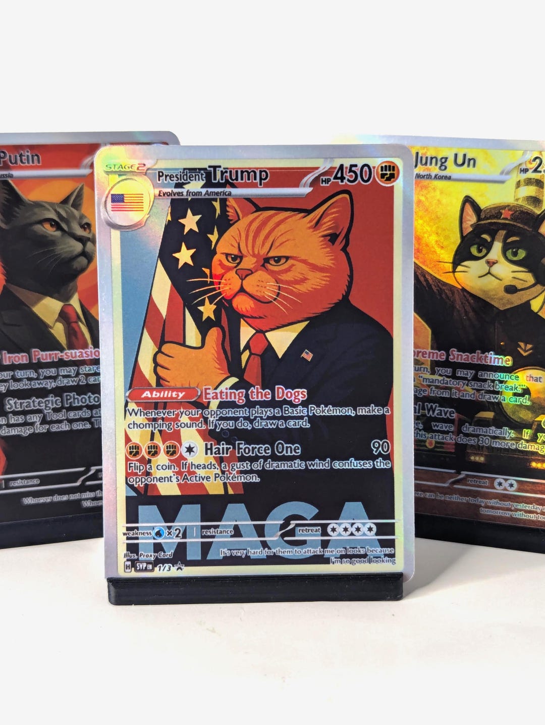 Donald Trump, Putin, Kim Jung Un-pokemon Proxy Cat Cards - Etsy