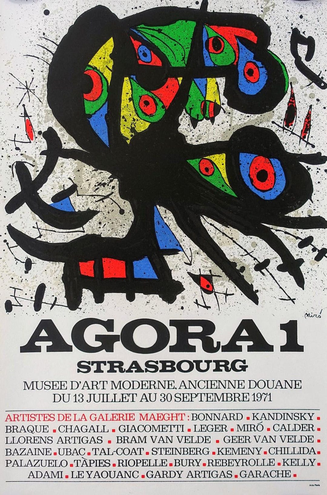 Joan Miro, Original Lithograph in Colors Argo Beautiful Lithographic Poster, 1971 - Etsy