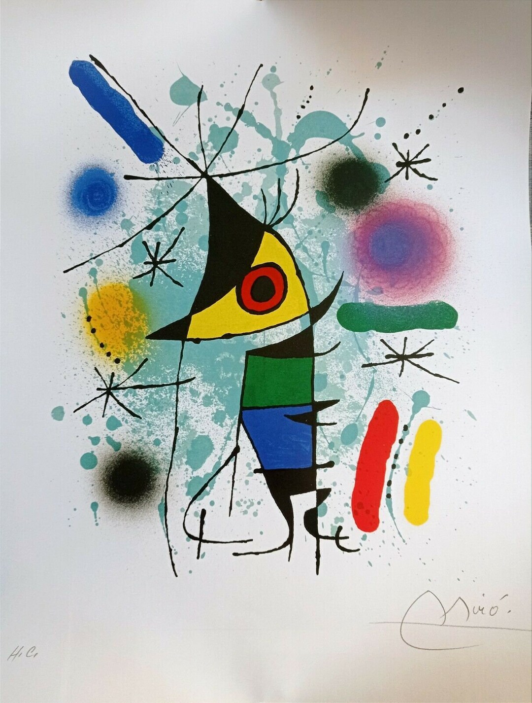 Joan Miro, Art Impression Signed in the Plate Surrealist Composition ...