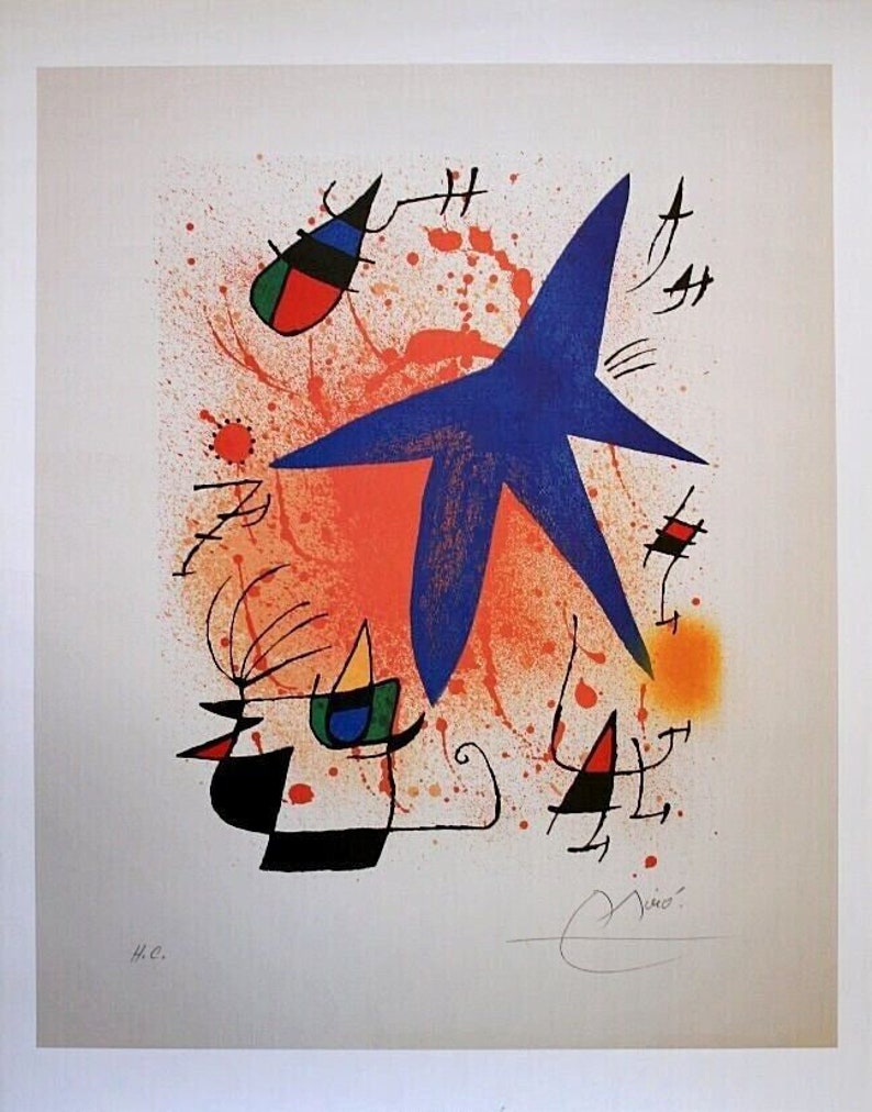 Art/joan MIRO / Etoile Bleu /80x60cm/ Blue Star/repro Print - Etsy