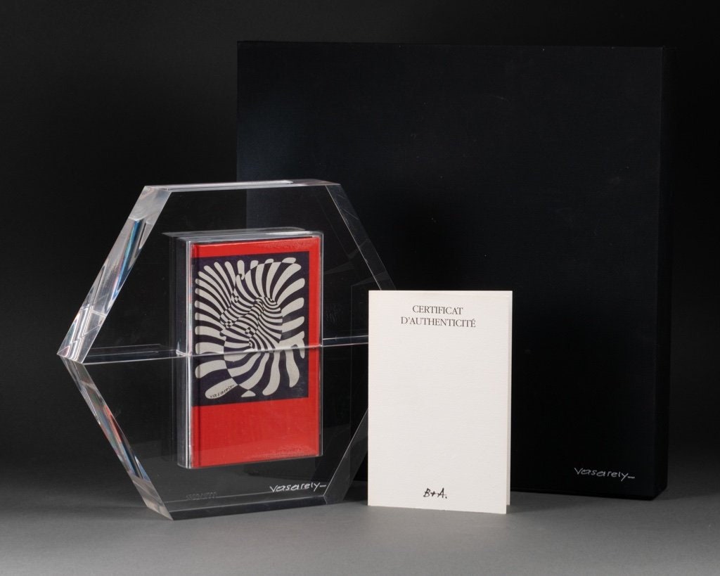 Victor VASARELY Rare&beautiful Vasarely Hexagone Hand-signed Sculpture ...
