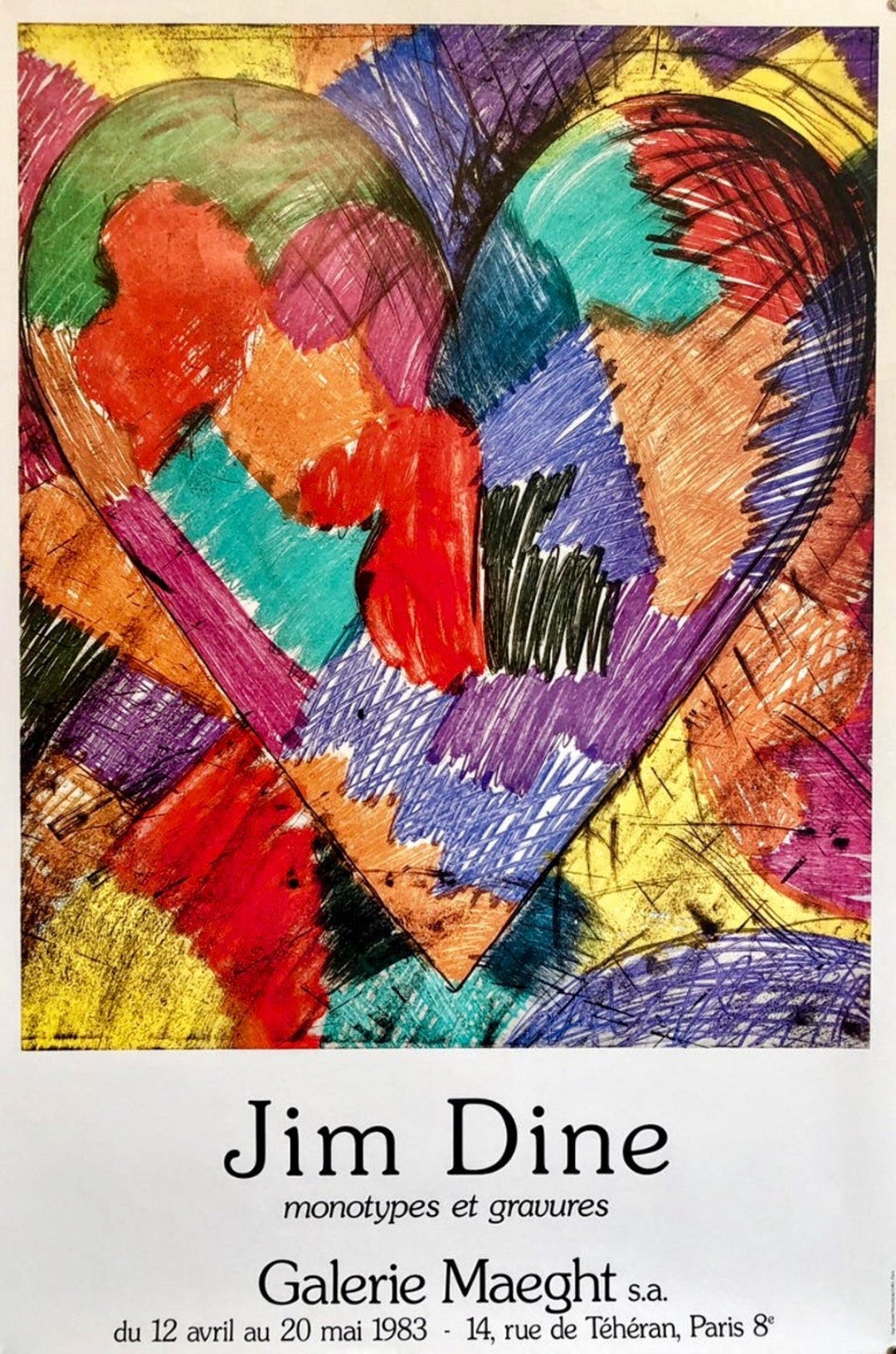 Jim DINE Heart Original Litho Poster, 1983 - Etsy