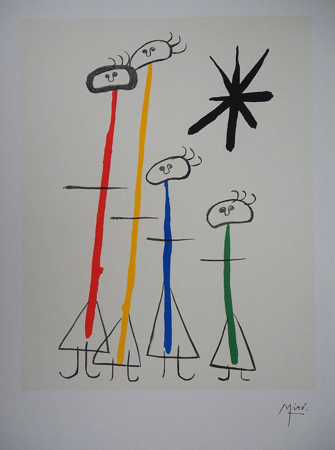 Joan Miro Surrealist Family With a Star Beautiful Surrealist Lithograph ...