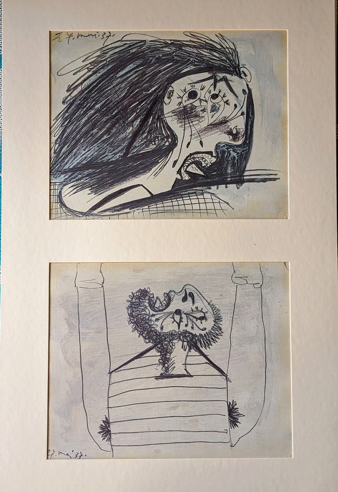 Pablo Picasso Two Studies Original Preparatory Sketches for Guernica in ...