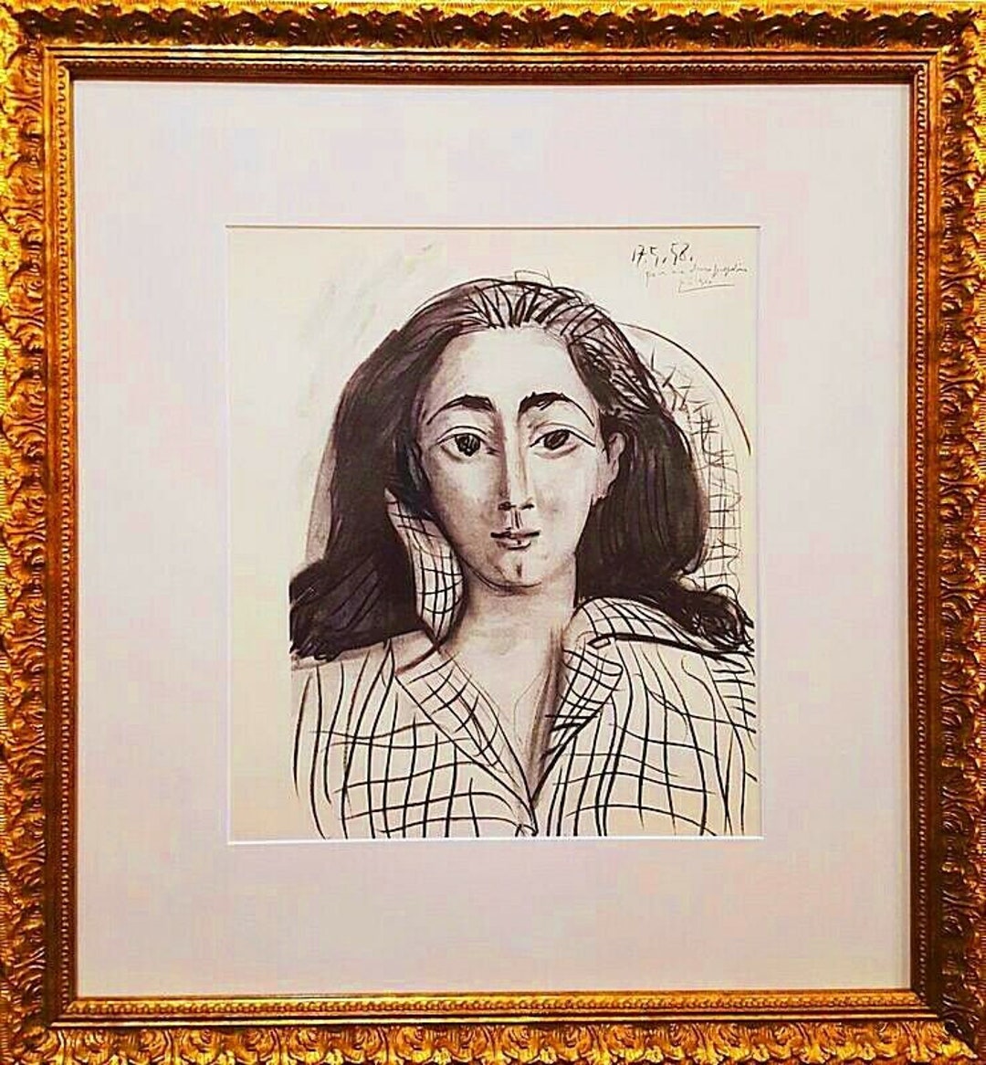 Pablo Picasso-original Lithograph Signed and Dated, 1958 Jacqueline ...