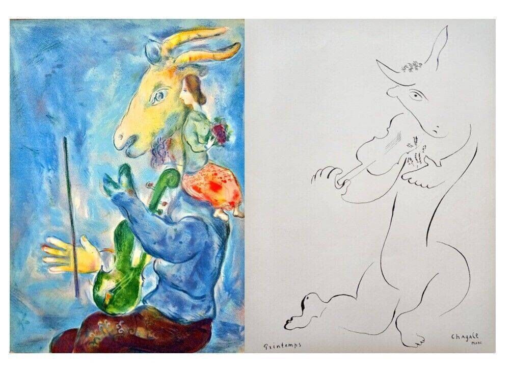 Marc Chagall Exquisite Original Lithograph For Teriade Verve 1938 Etsy