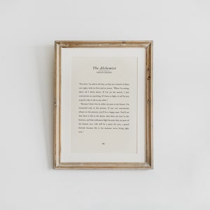 THE ALCHEMIST Quote Digital Download | Paulo Coelho Quote Poster ...