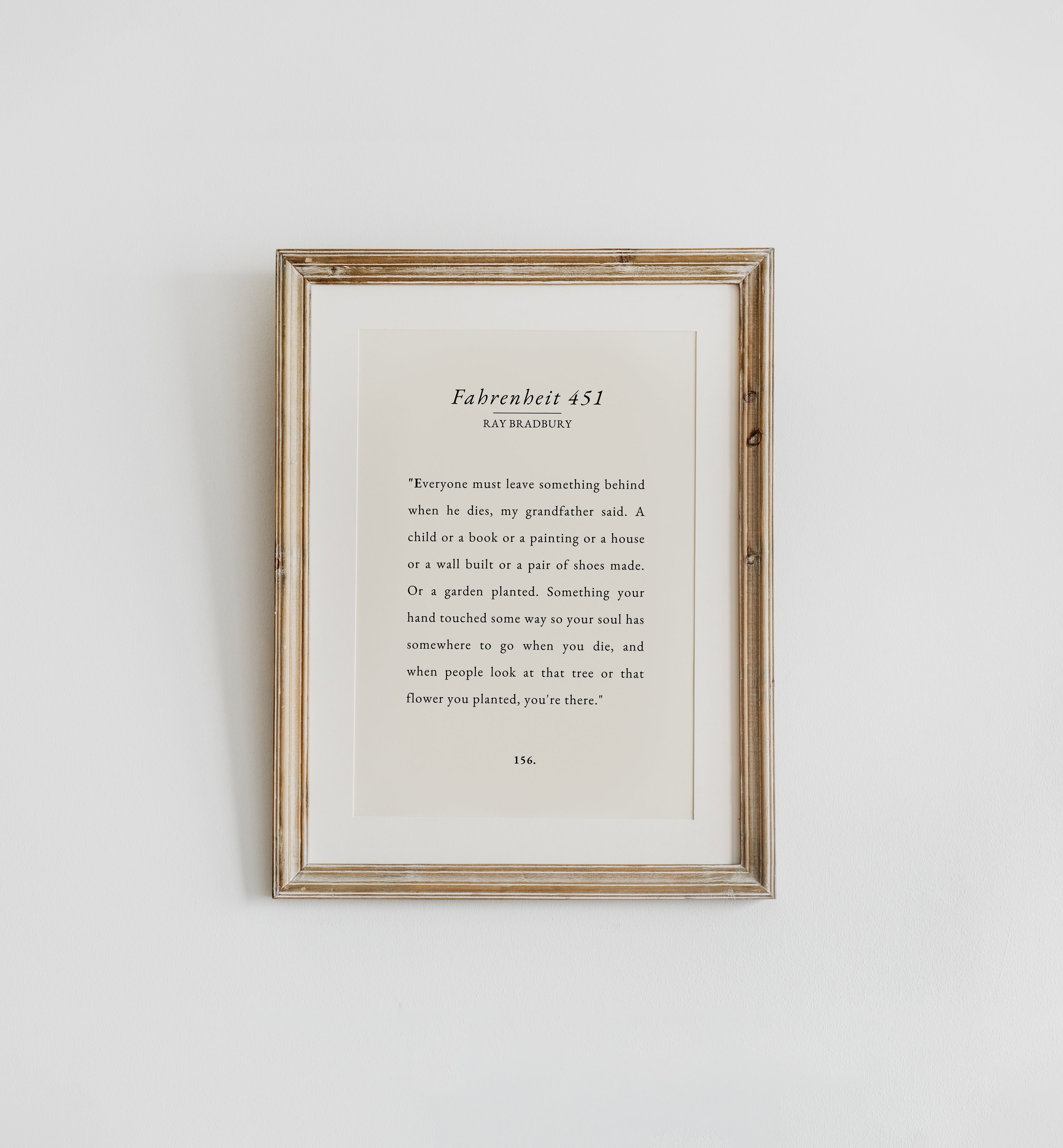 Fahrenheit 451 Print | Printable Book Quote | Literary Quote Wall Art ...