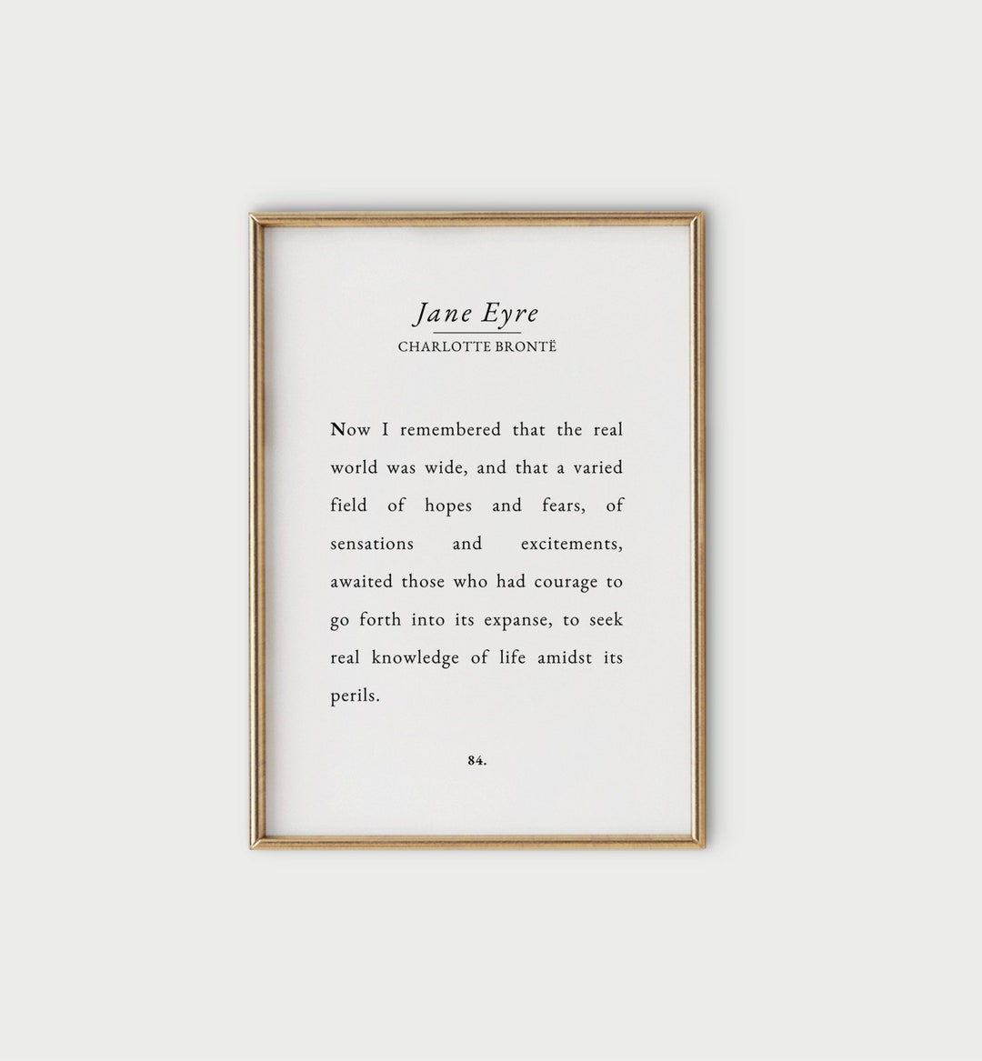 Jane Eyre Quote Print | Literary Wall Decor | Book Page Wall Art ...