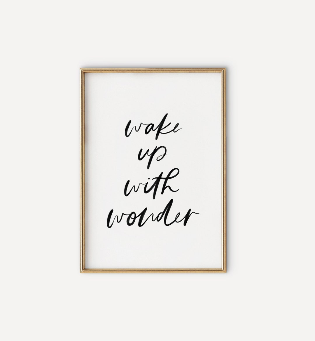 Wake up With Wonder Printable | Calligraphy Art Print | Hand Lettering ...