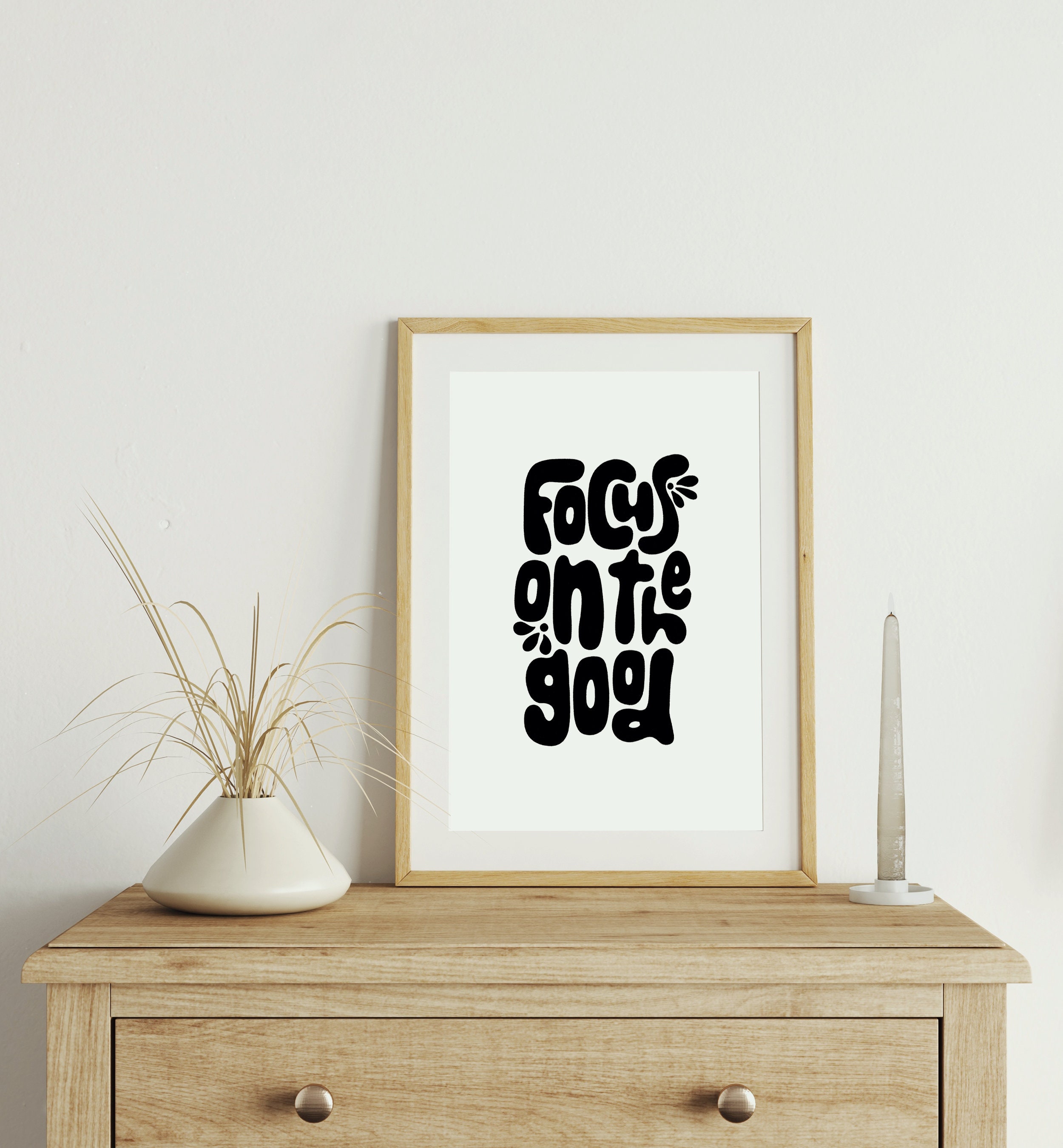 Focus on the Good Print Optimistic Wall Art Printable Gratitude Quote ...