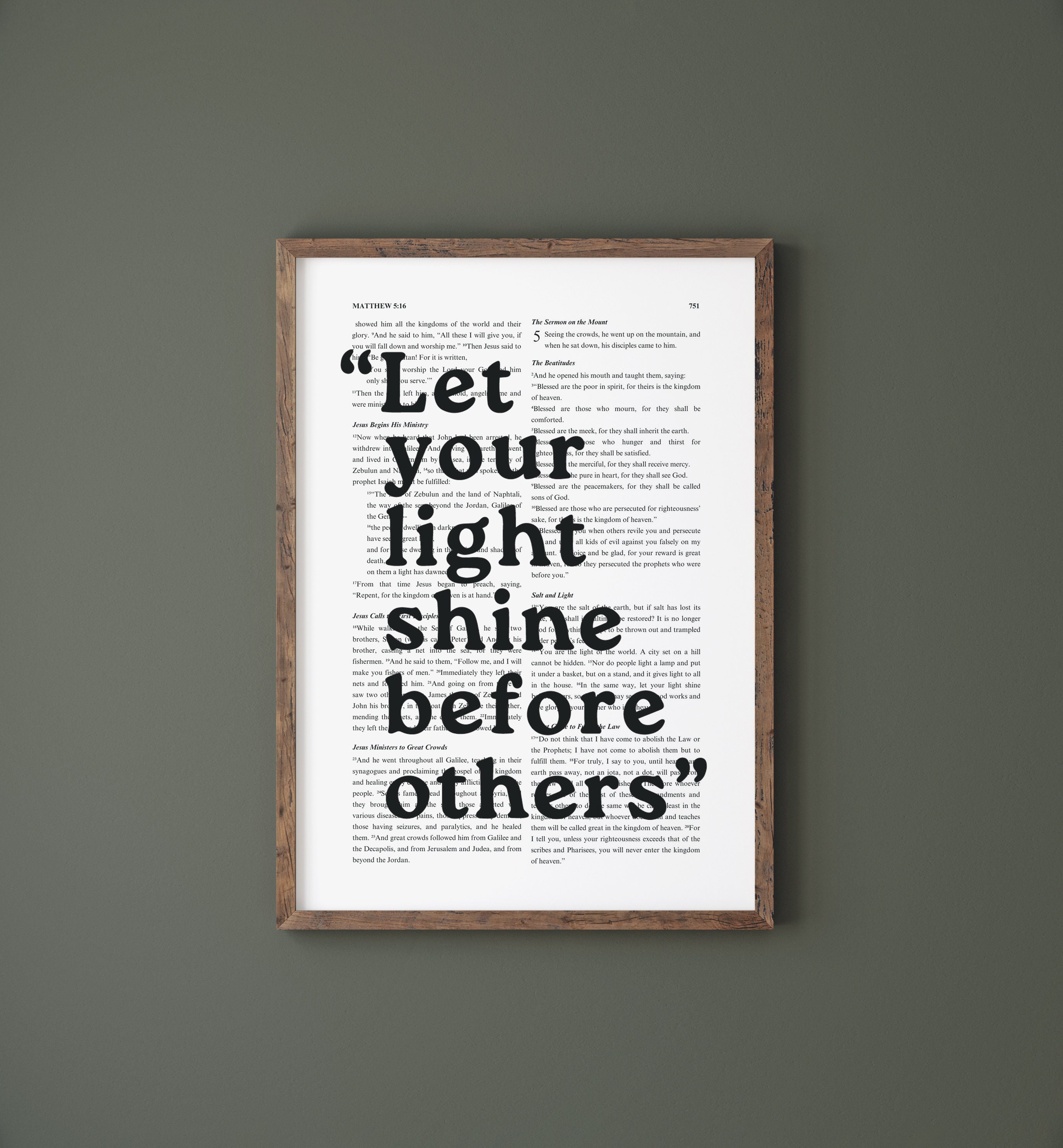 Matthew 5:16 Printable Rustic Bible Verse Wall Art Christian Wall Decor ...