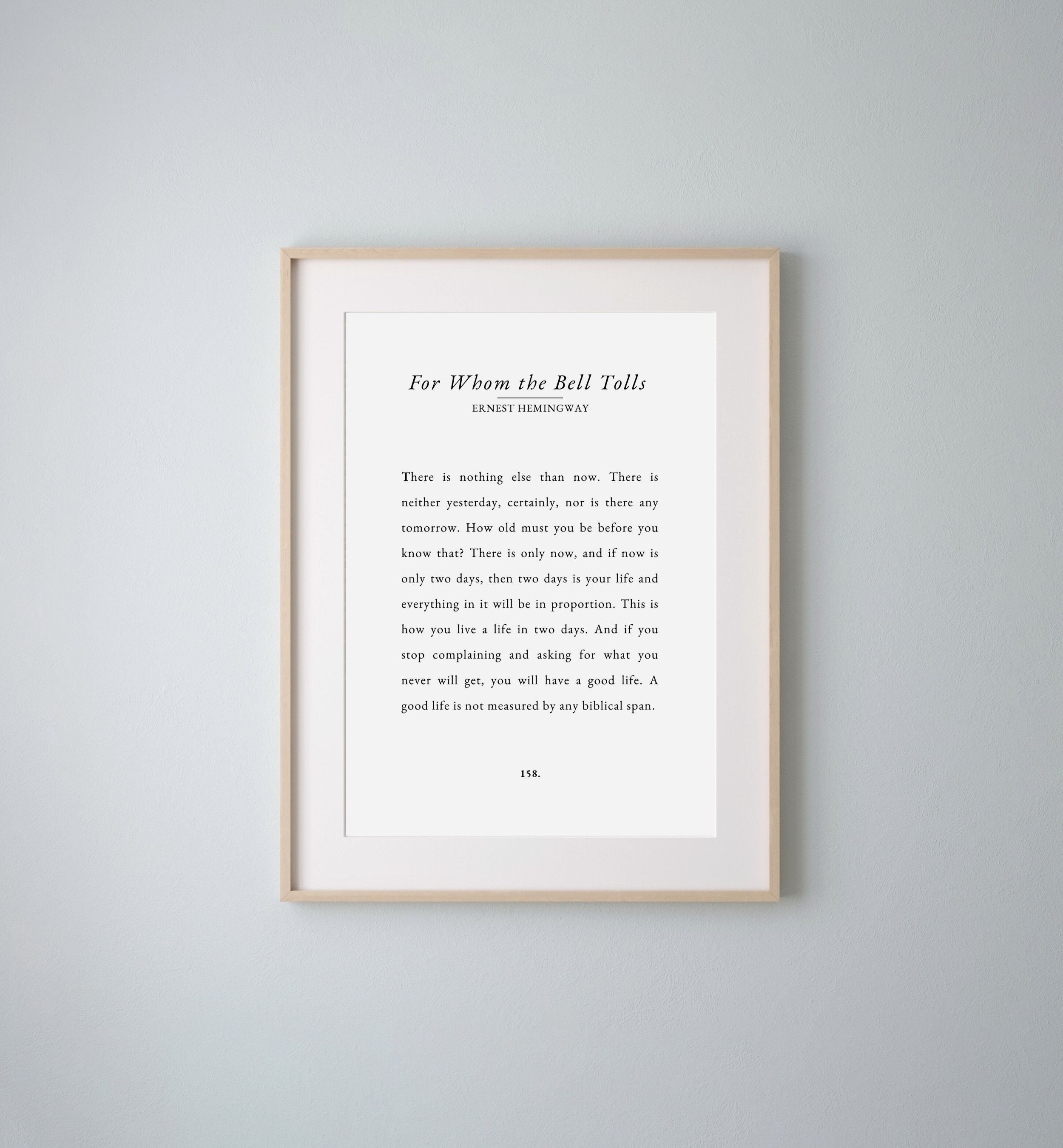Ernest Hemingway Quote Book Quote Poster Hemingway Wall Art Printable ...