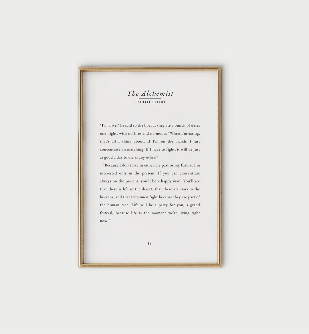 THE ALCHEMIST Quote Digital Download | Paulo Coelho Quote Poster ...