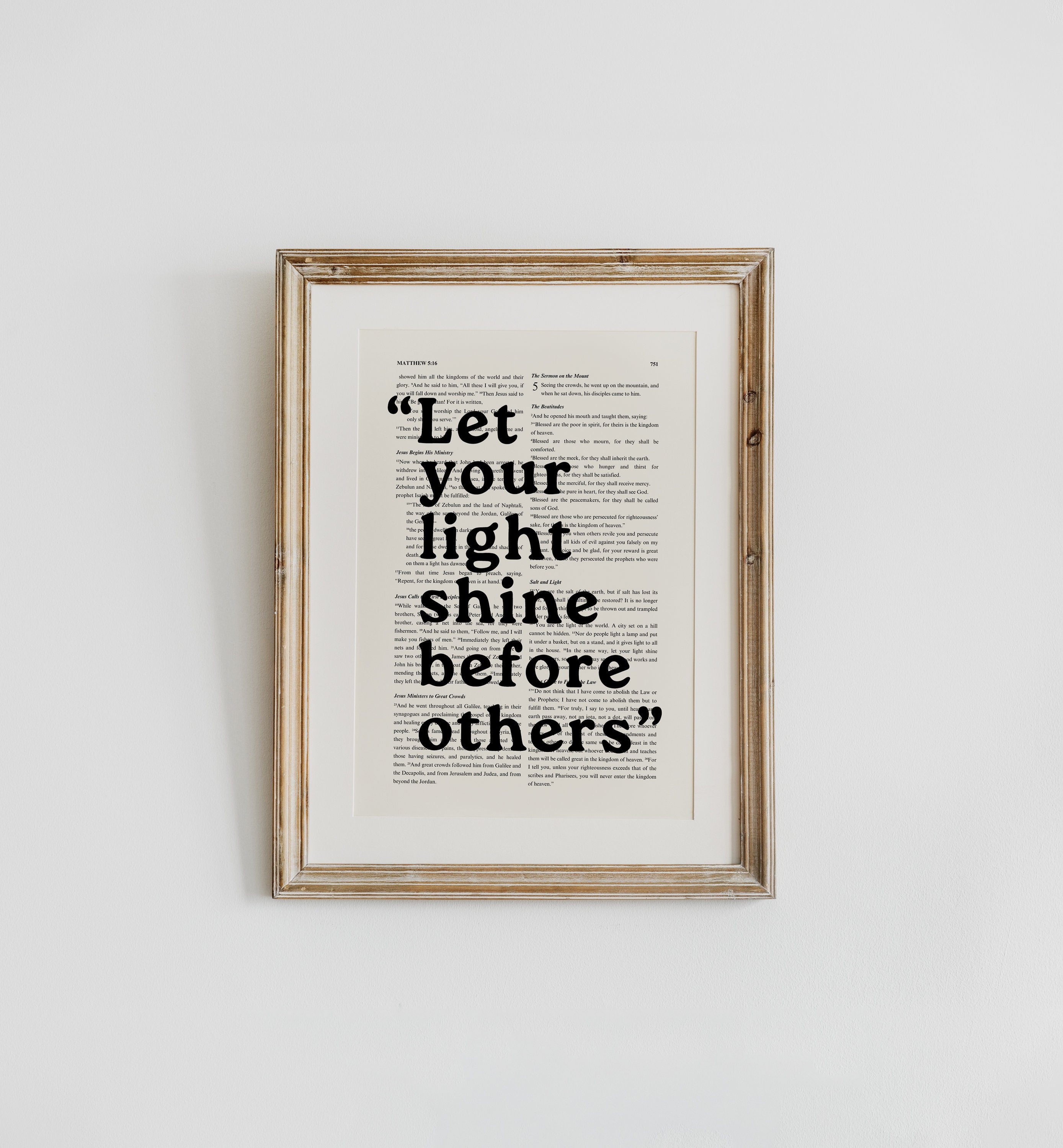 Matthew 5:16 Printable Rustic Bible Verse Wall Art Christian Wall Decor ...