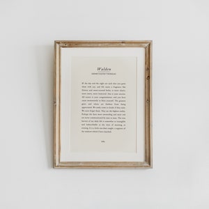 Henry David Thoreau Poster | Thoreau Quote Print | Walden Book Quote ...