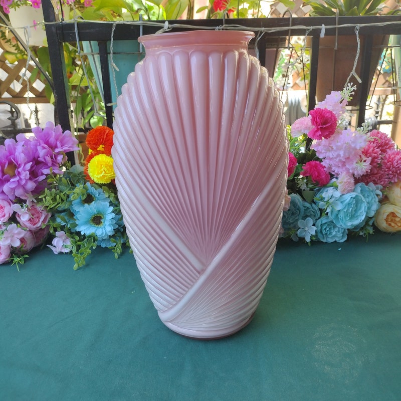 Pink Glass Vase - Etsy