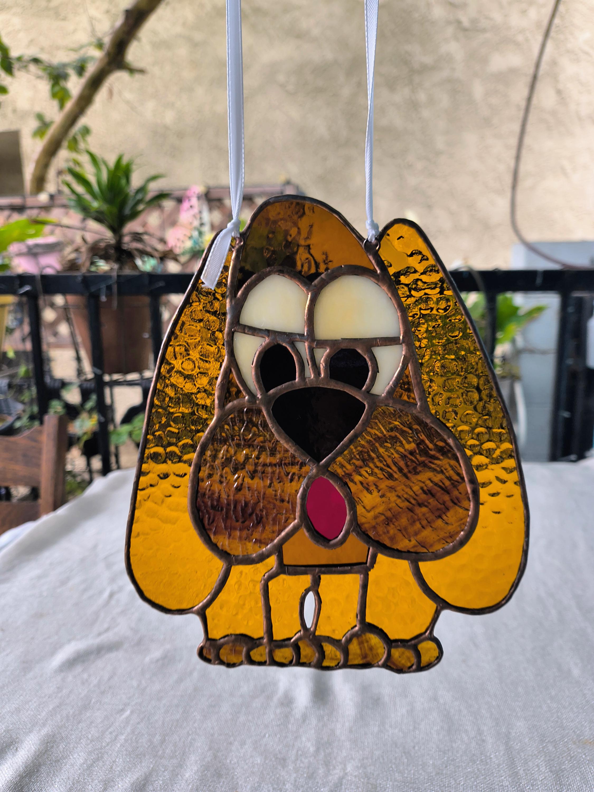 Hound Dog Stained Glass Suncatcher - Etsy