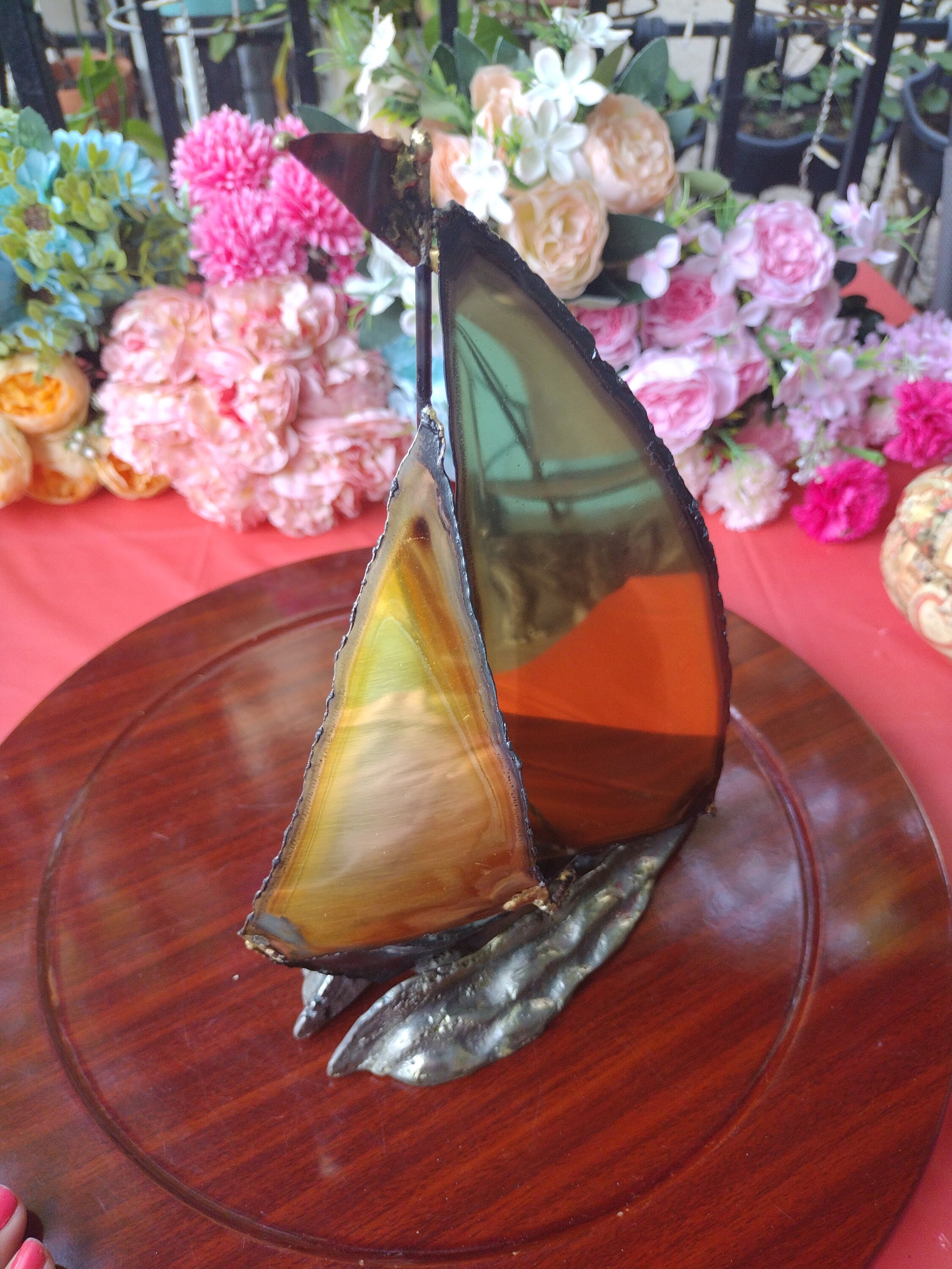11 Mid Century Era Metal Sail Boat Sculpture Cast Metal Base - Etsy