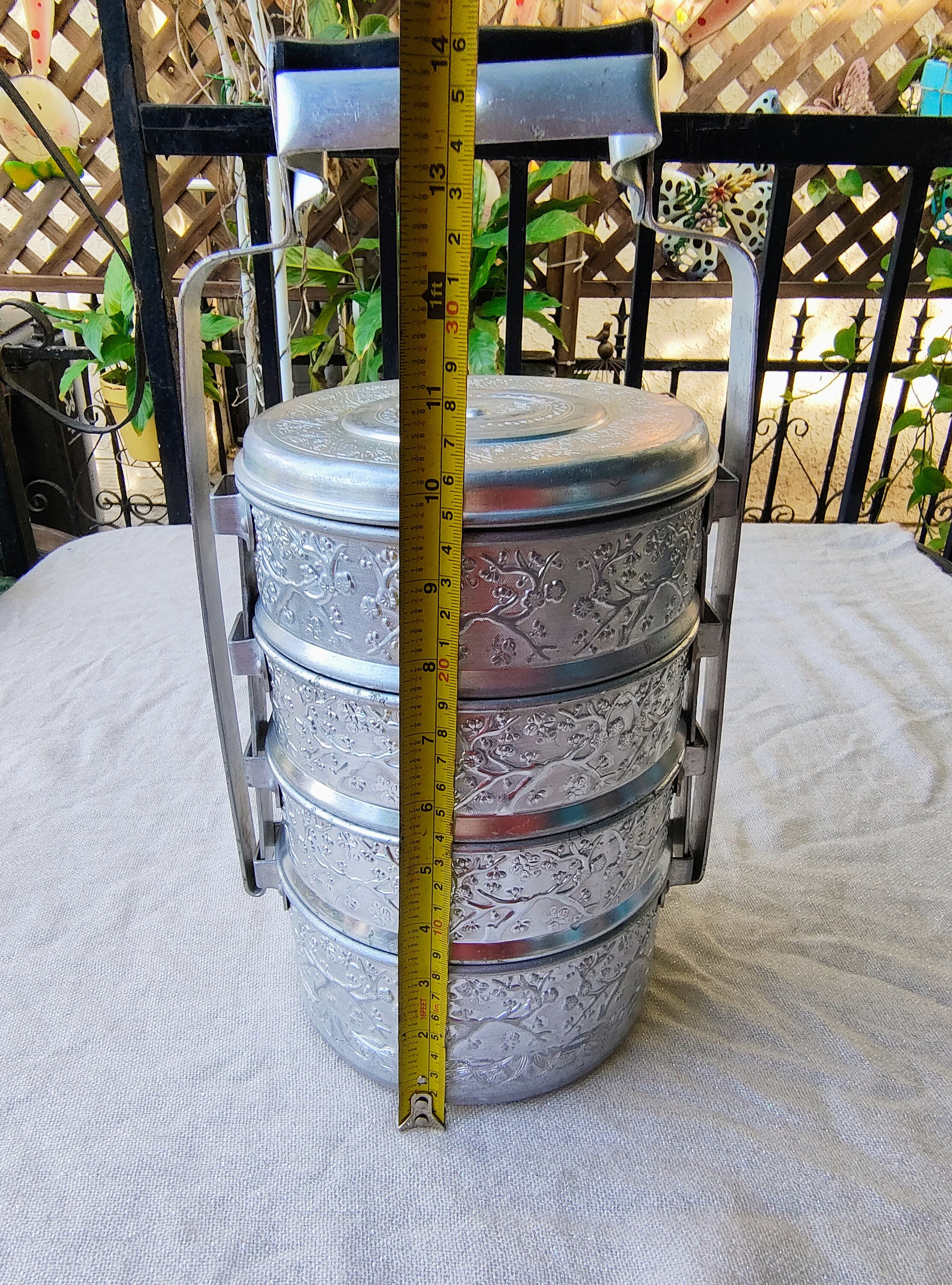 Asian Aluminium Tiffin 4-tier Stacking Food Carrier Lunchbox Made in ...