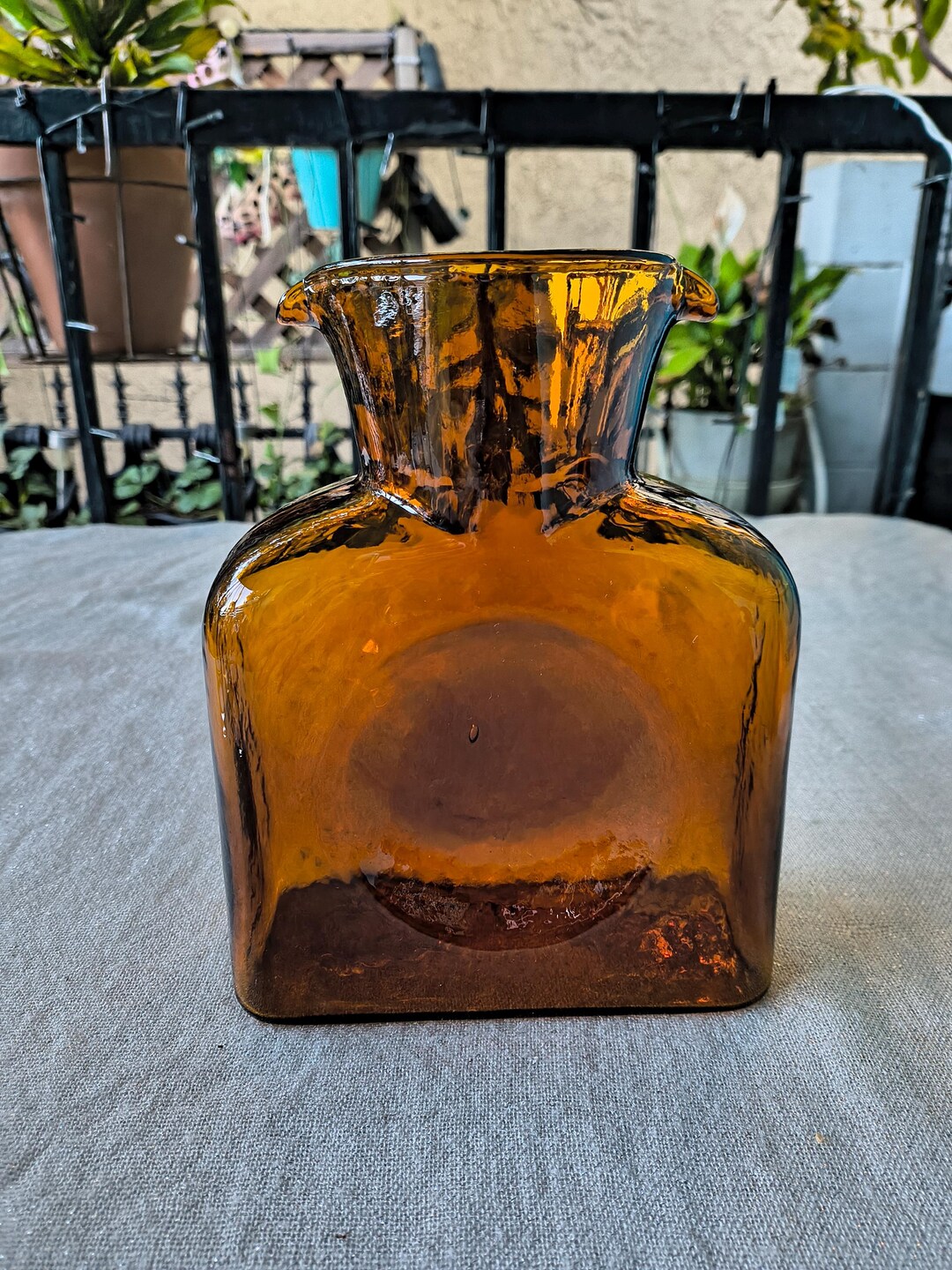 Vintage Blenko Root Beer Color Double Spout Pitcher - Etsy