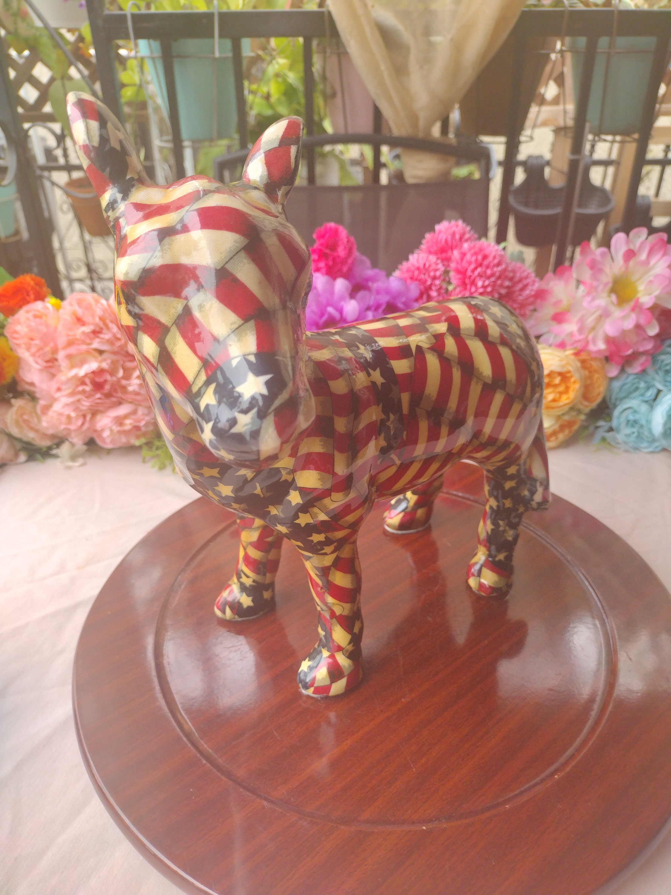 1980's American Flag Donkey Figurine - Etsy