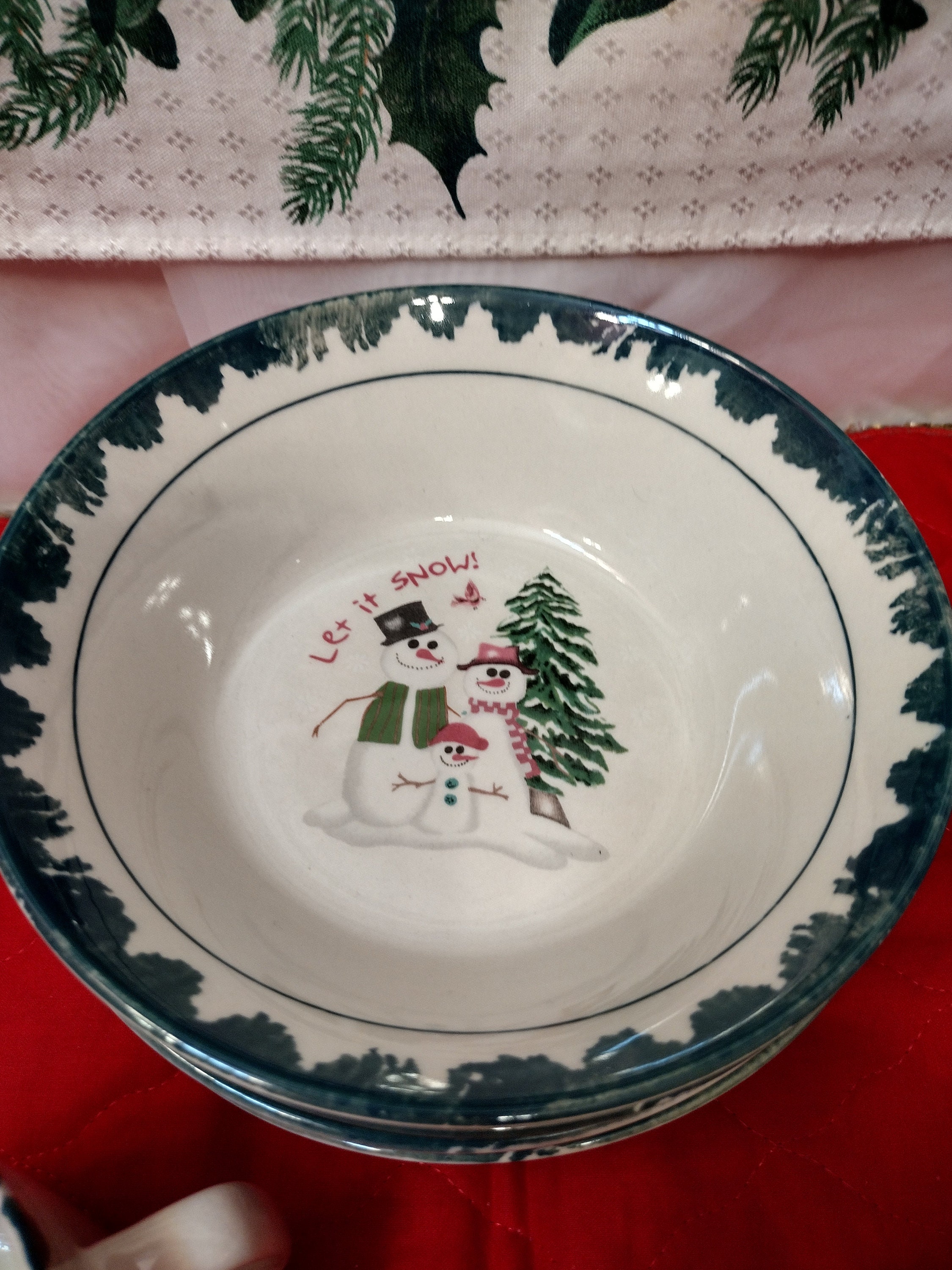 Christmas Snowman 18 Piece Dinnerware Set - Etsy