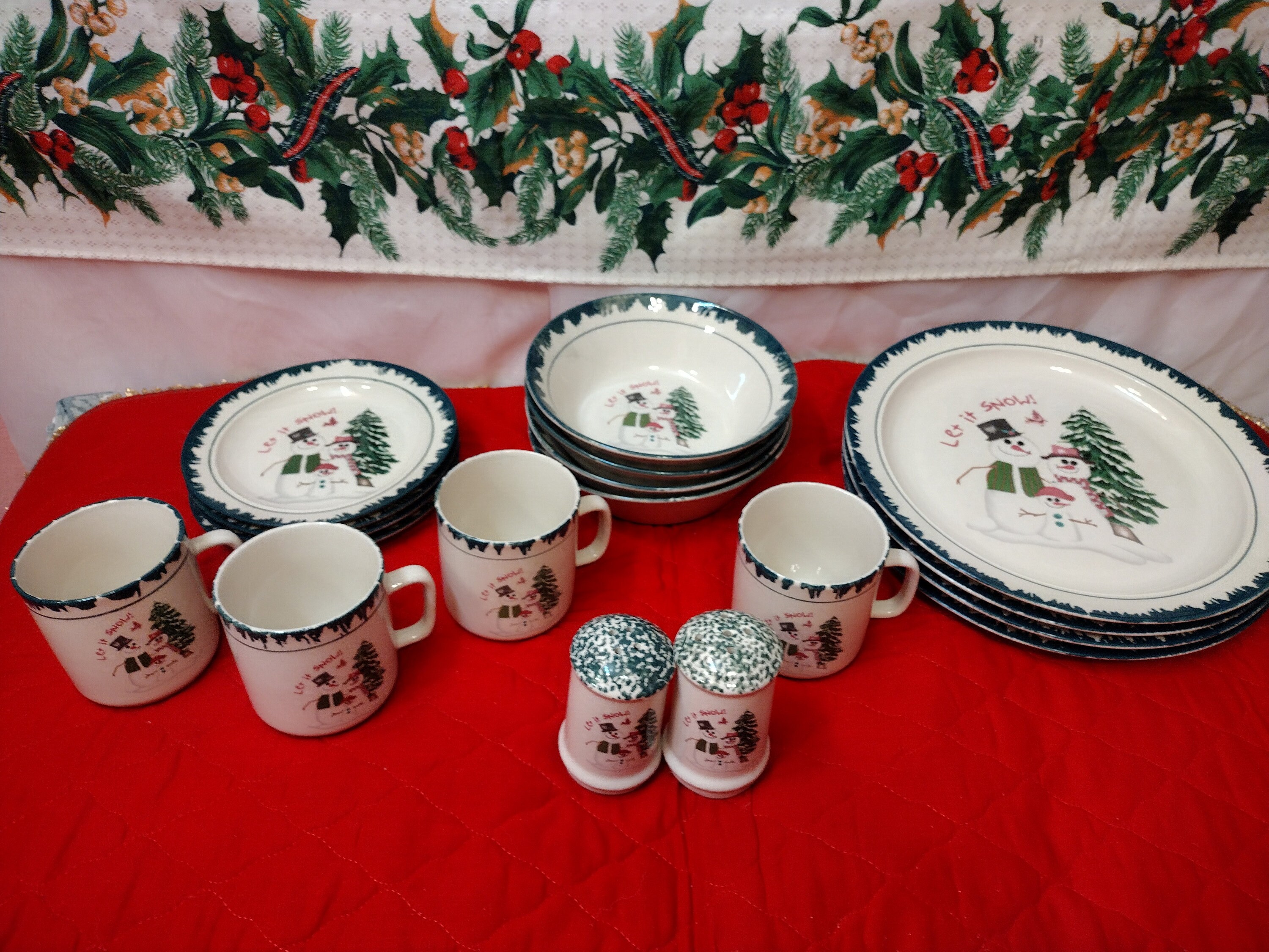 Christmas Snowman 18 Piece Dinnerware Set - Etsy