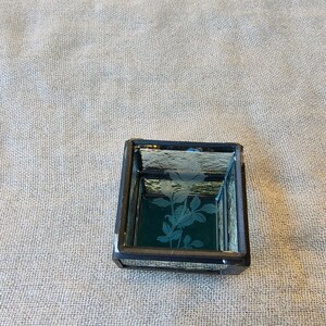 Vintage Mini Glass Jewelry Box. Mirrored Bottom - Etsy