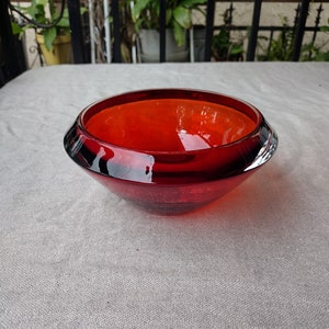 Teleflora Thick Heavy Ruby Red Glass Flared Bowl Vase - Etsy