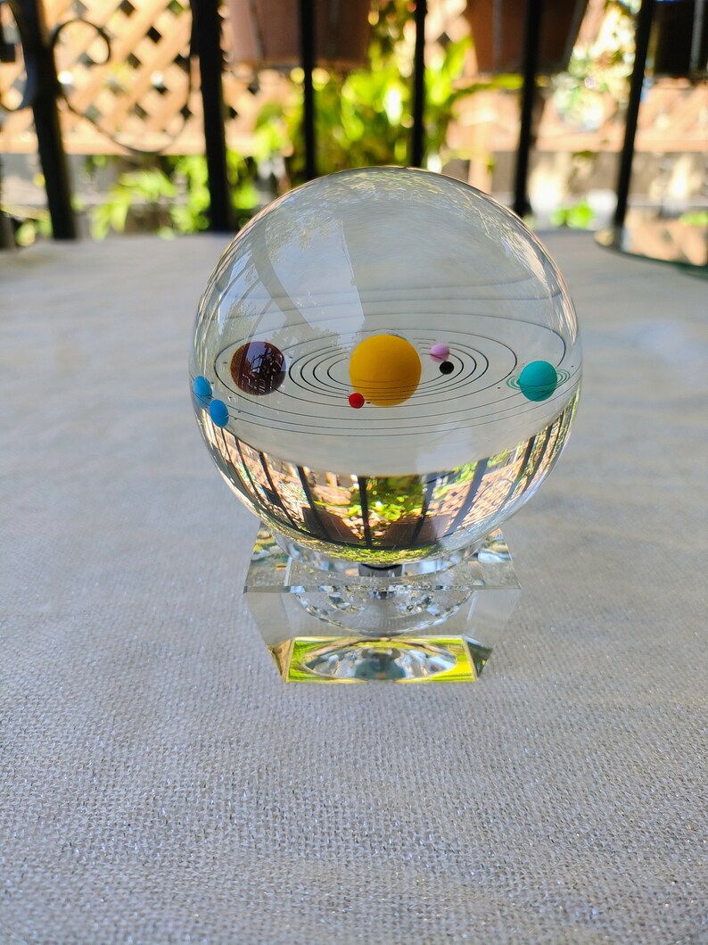 3D Solar System Crystal Ball Paperweight - Etsy